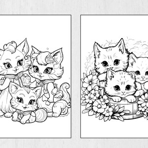 20 Cute Cats Coloring Pages for Kids Printable PDF Fun & Creative ...