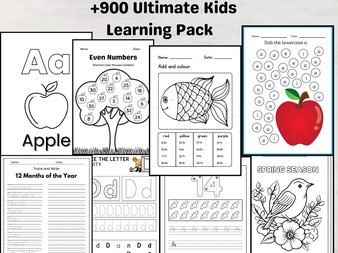 Preschool, Pre-k , Kindergarten Mega Learning Bundle | 900+ Printable ...