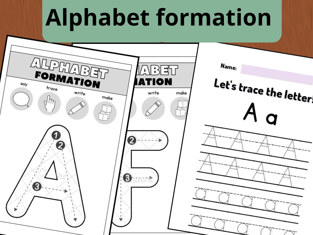 Alphabet Formation & Tracing Guide for Kids: Fun Learning Activity ...