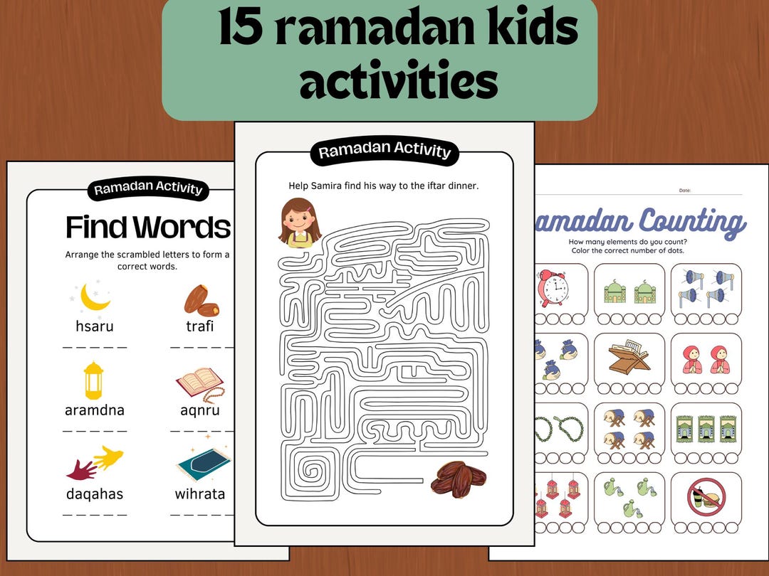 15 Fun Ramadan Activities for Kids - Printable Islamic Games, Coloring ...