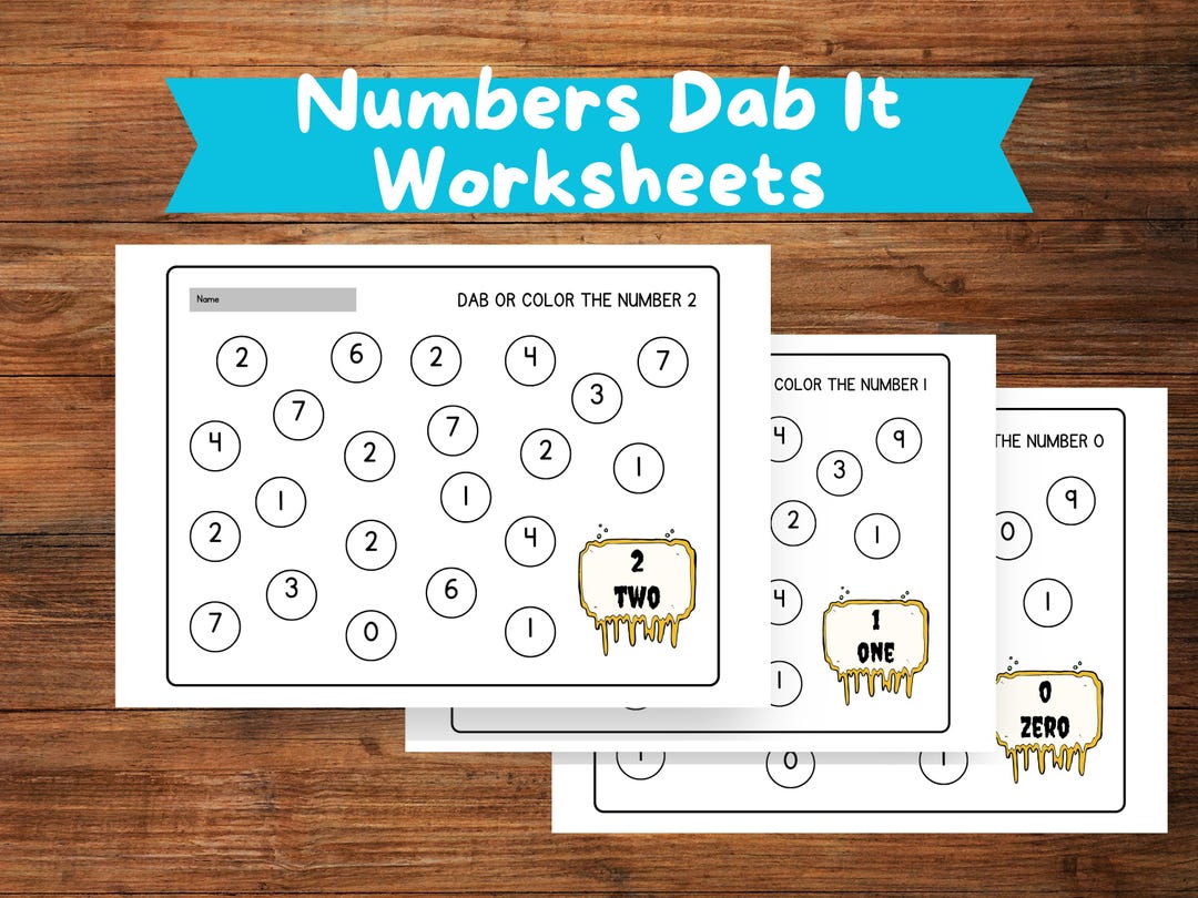 Numbers 0 to 9 Dab It Worksheets Printable for Kindergarten Math ...