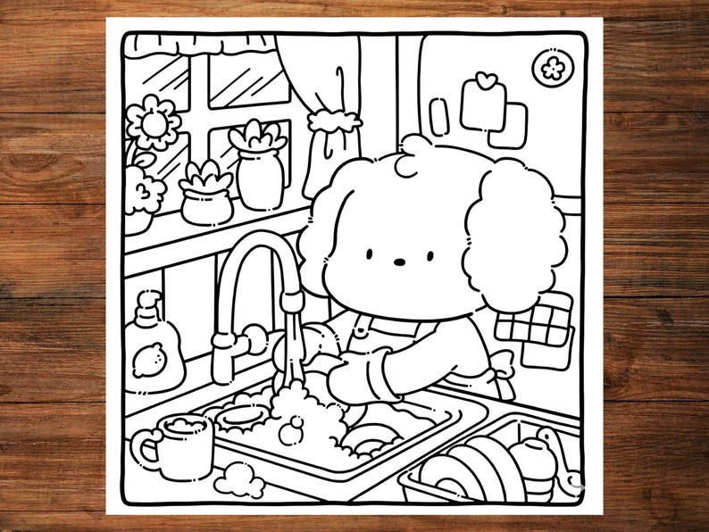 Cozy Moment Coloring Pages, Bold Easy Coloring Book, Comfy Days 50 ...