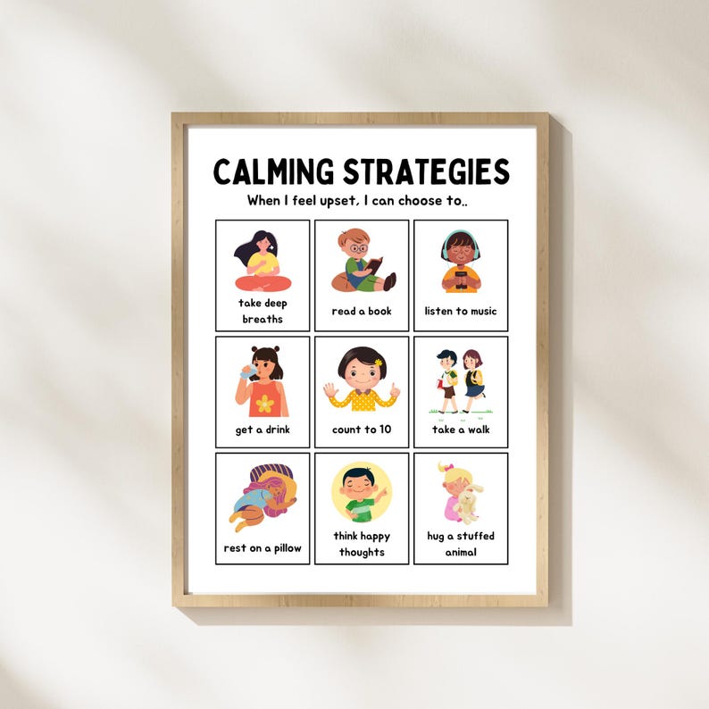 Calming Strategies Poster for Kids Emotional Regulation Classroom Wall ...