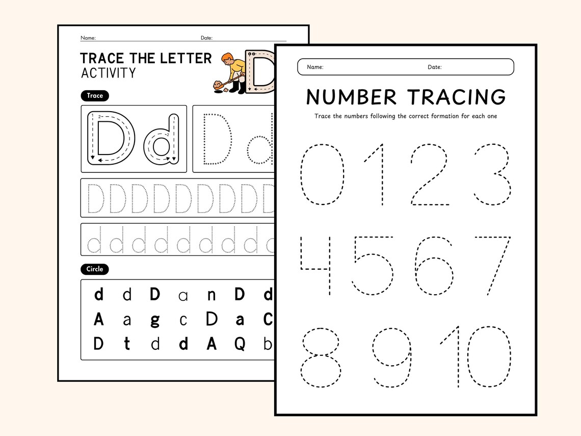 Alphabet and Numbers Learning Bundle Tracing Activities Printable PDF ...