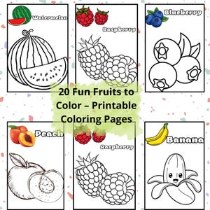20 Fun Fruit Coloring Pages for Kids – Printable Digital Download ...