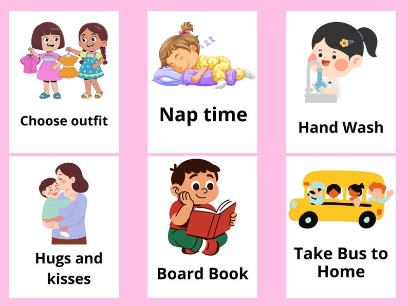 160 Daily Routine Cards for Kids Montessori Visual Schedule Printable ...