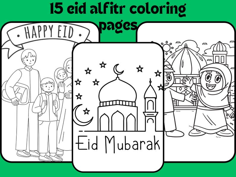15 Eid Al-fitr Coloring Pages for Kids | Fun & Educational Printable ...