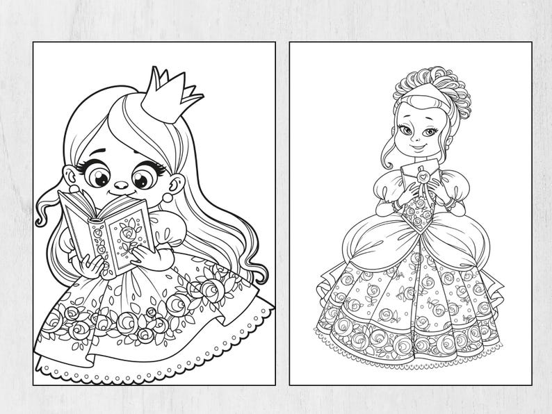 Princess Coloring Pages for Kids: 30 Printable Designs (PDF) - Etsy ...