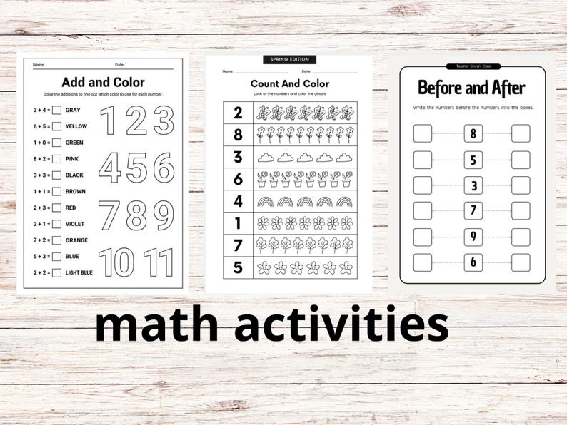 Preschool Kindergarten Learning Bundle: Tracing, Coloring, Math (PDF ...