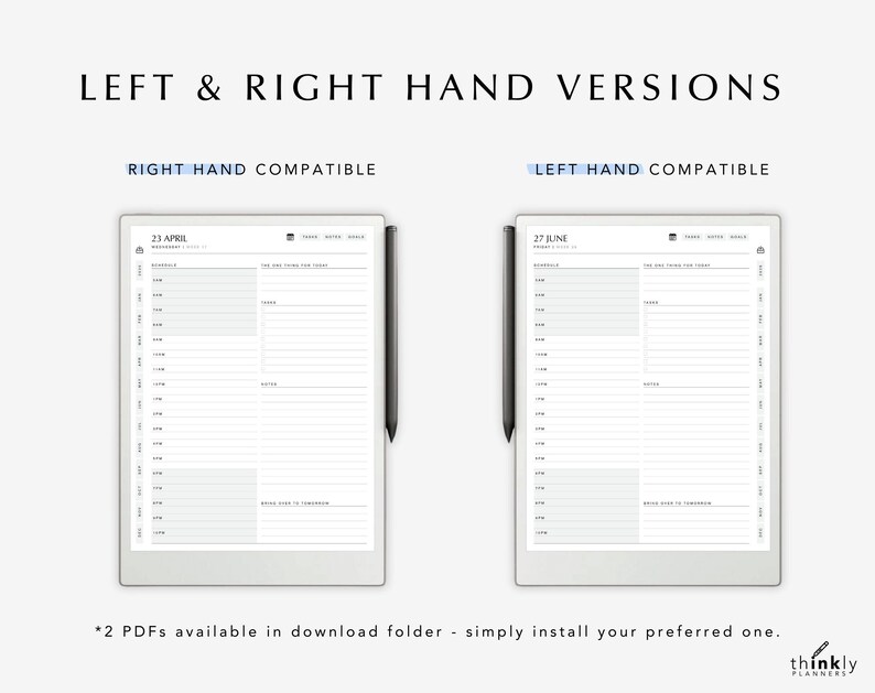 Remarkable Paper Pro Daily Planner 2025, Digital Template, Remarkable ...