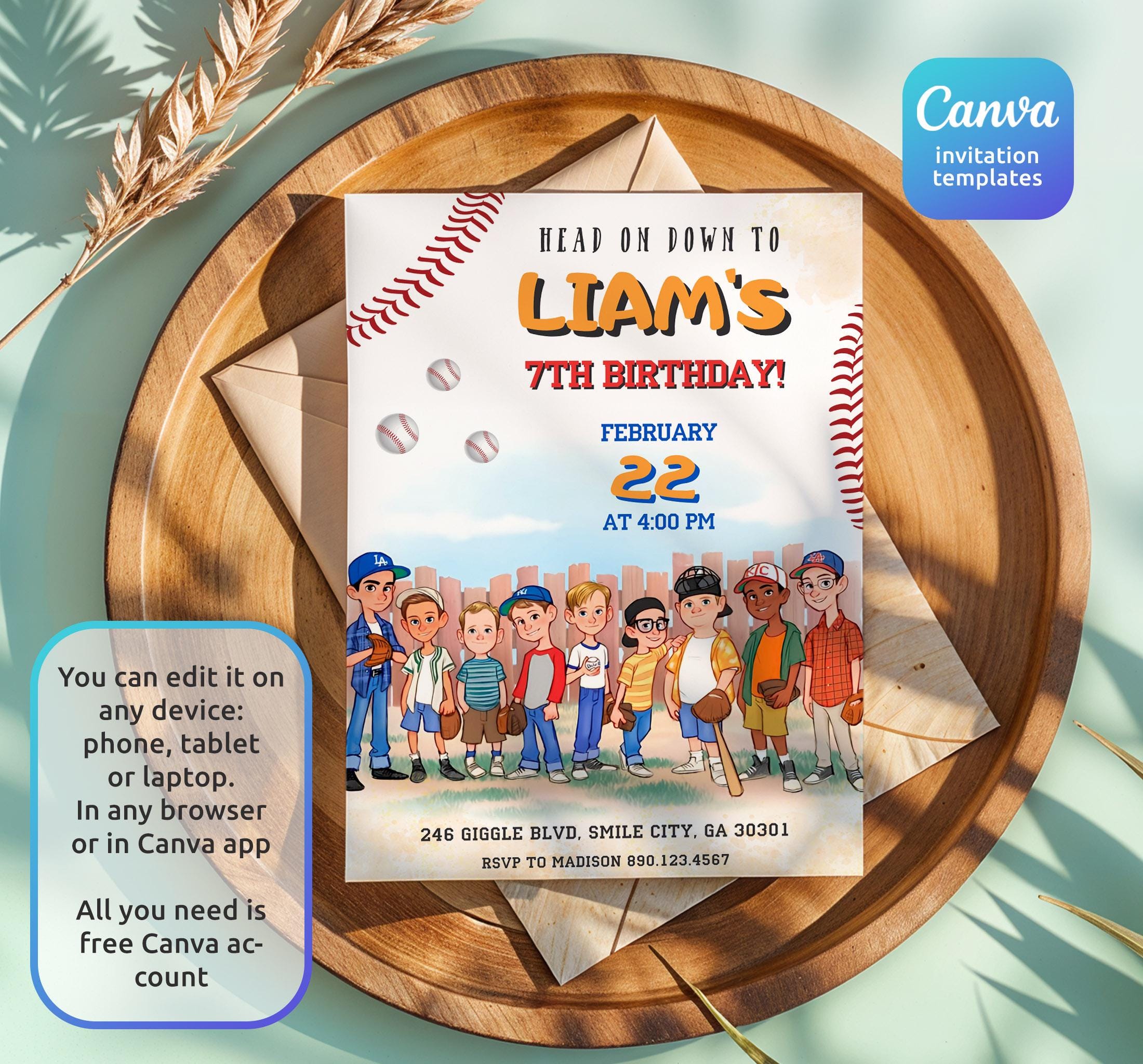 Baseball Invitation, National League Birthday Invitation Template ...