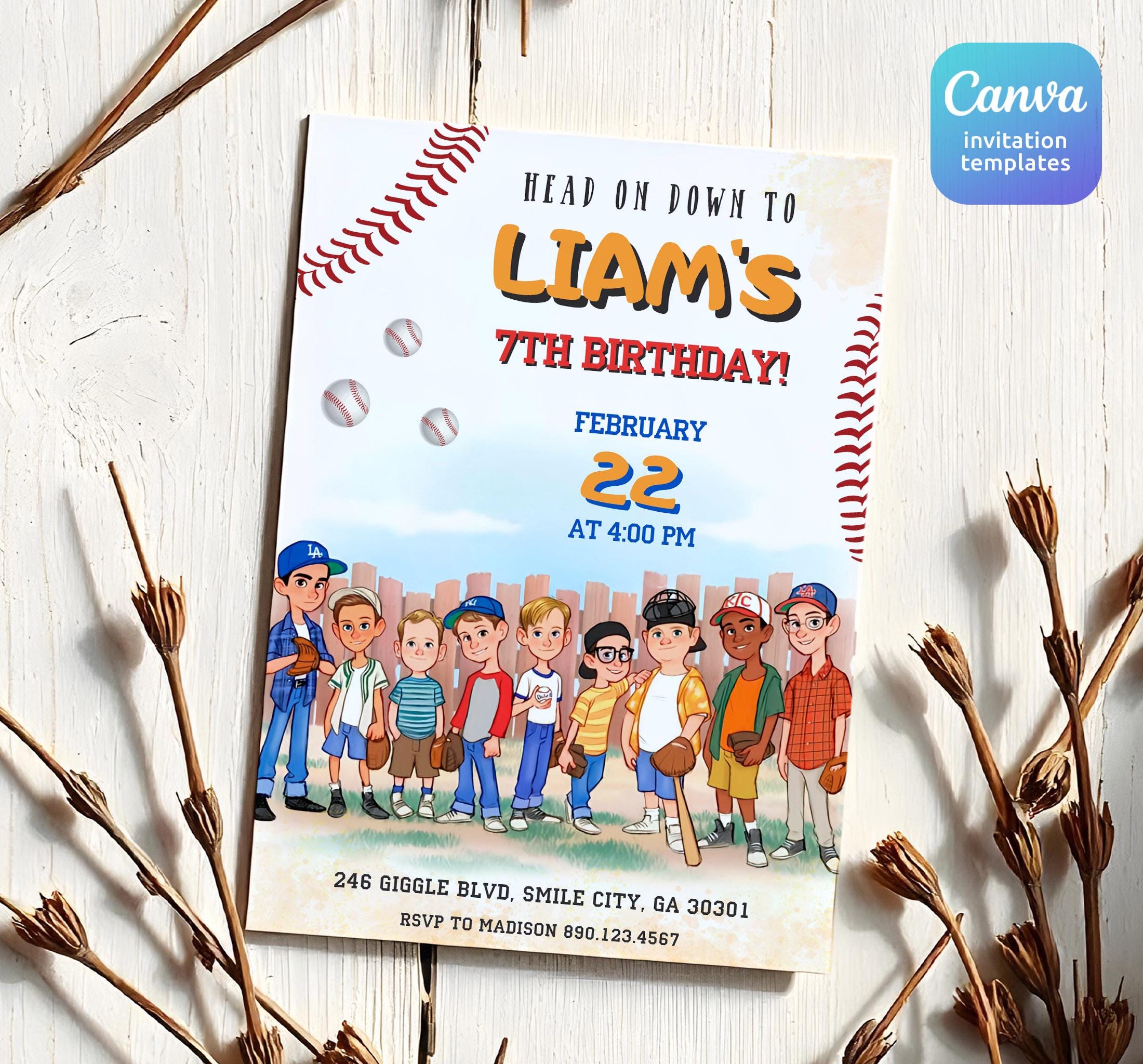 Baseball Invitation, National League Birthday Invitation Template ...