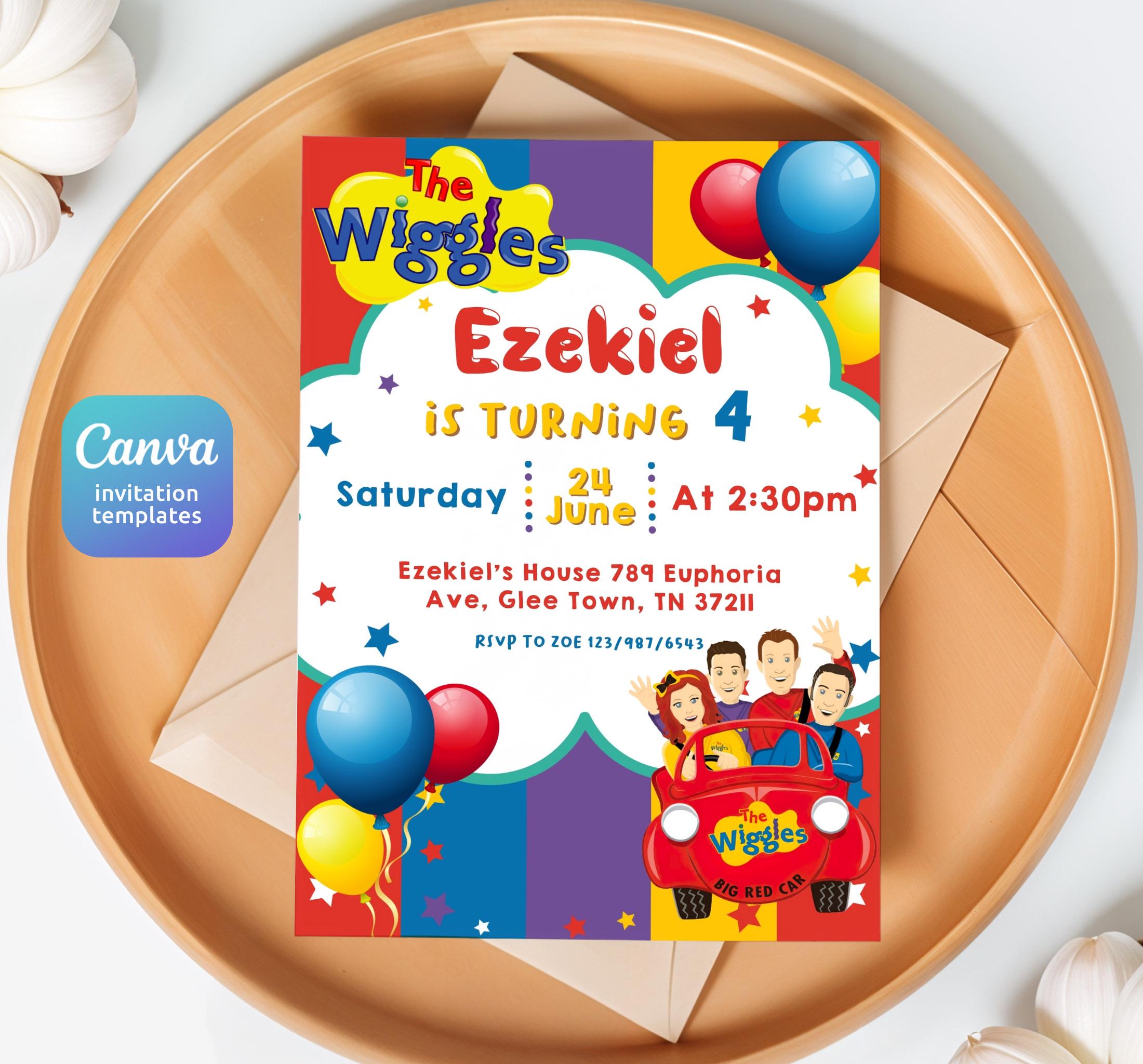 Printable Wiggles Birthday Invite, Wiigle Birthday Invitation, Editable ...