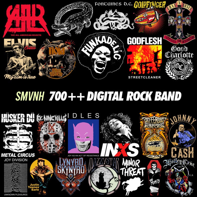 700+ Rock Band Design Bundle: DTF Sublimation, POD (digital Download ...