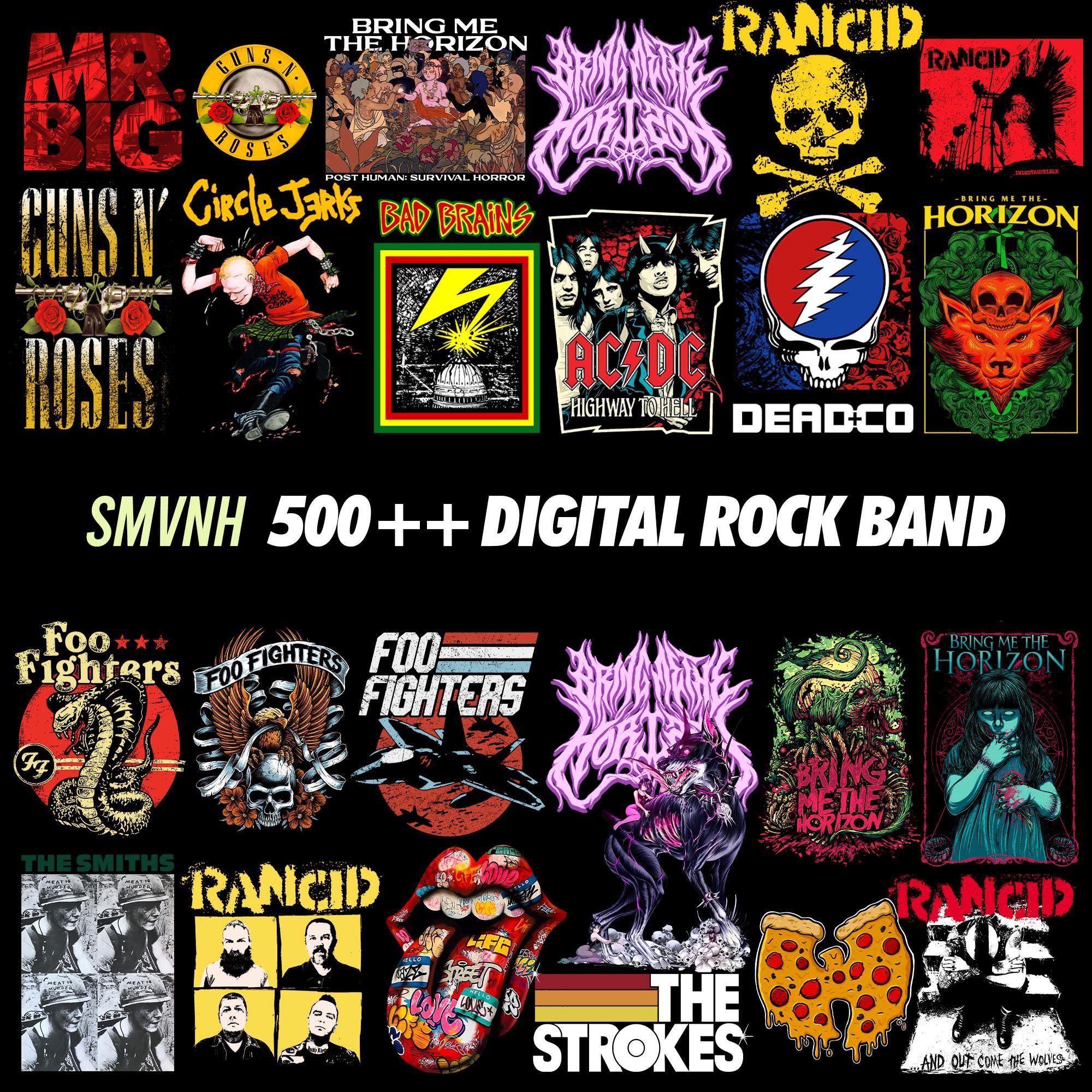 500+ Rock Band Design Bundle: DTF Sublimation, POD (digital Download ...