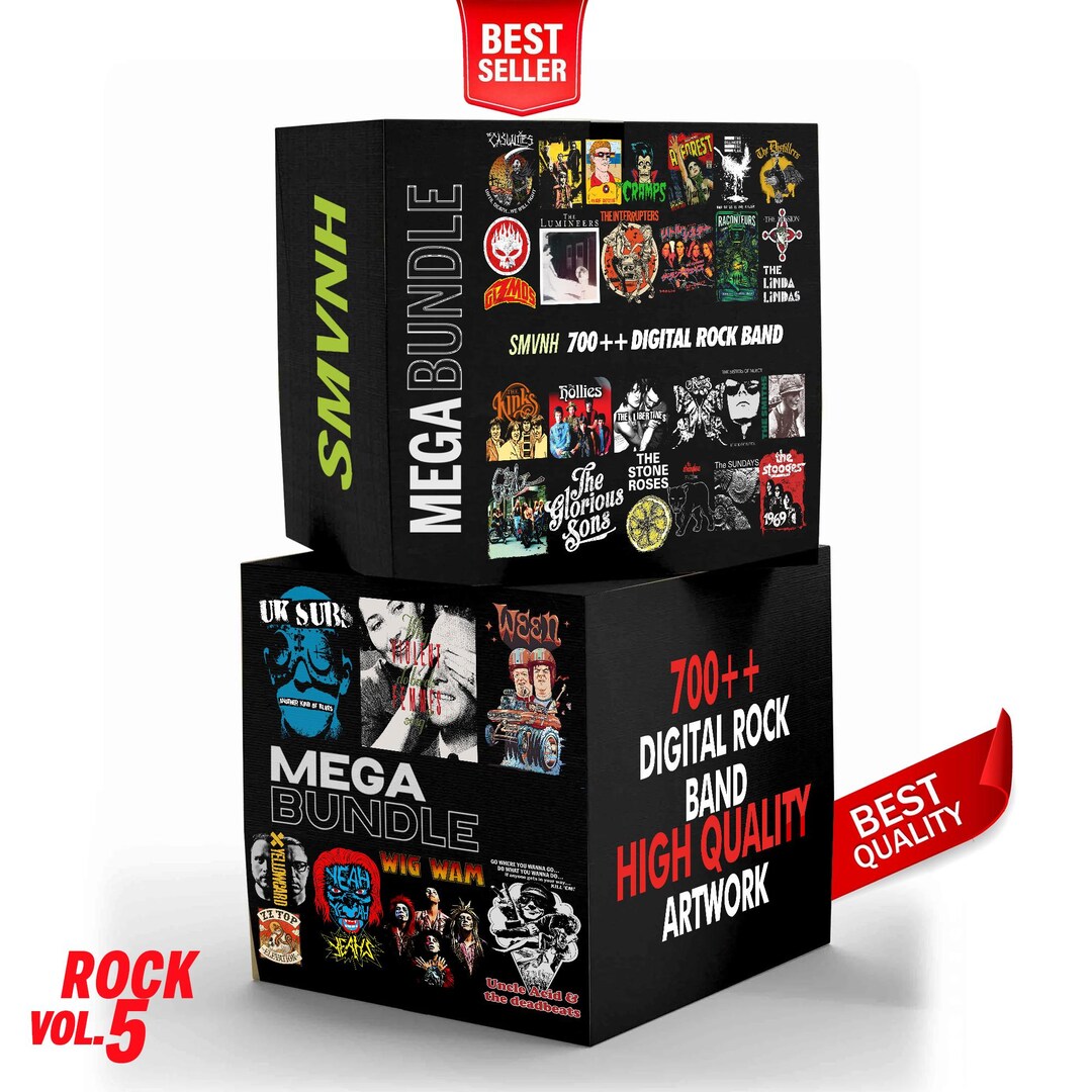 700+ Rock Band Design Bundle: DTF Sublimation & POD (PNG Digital ...