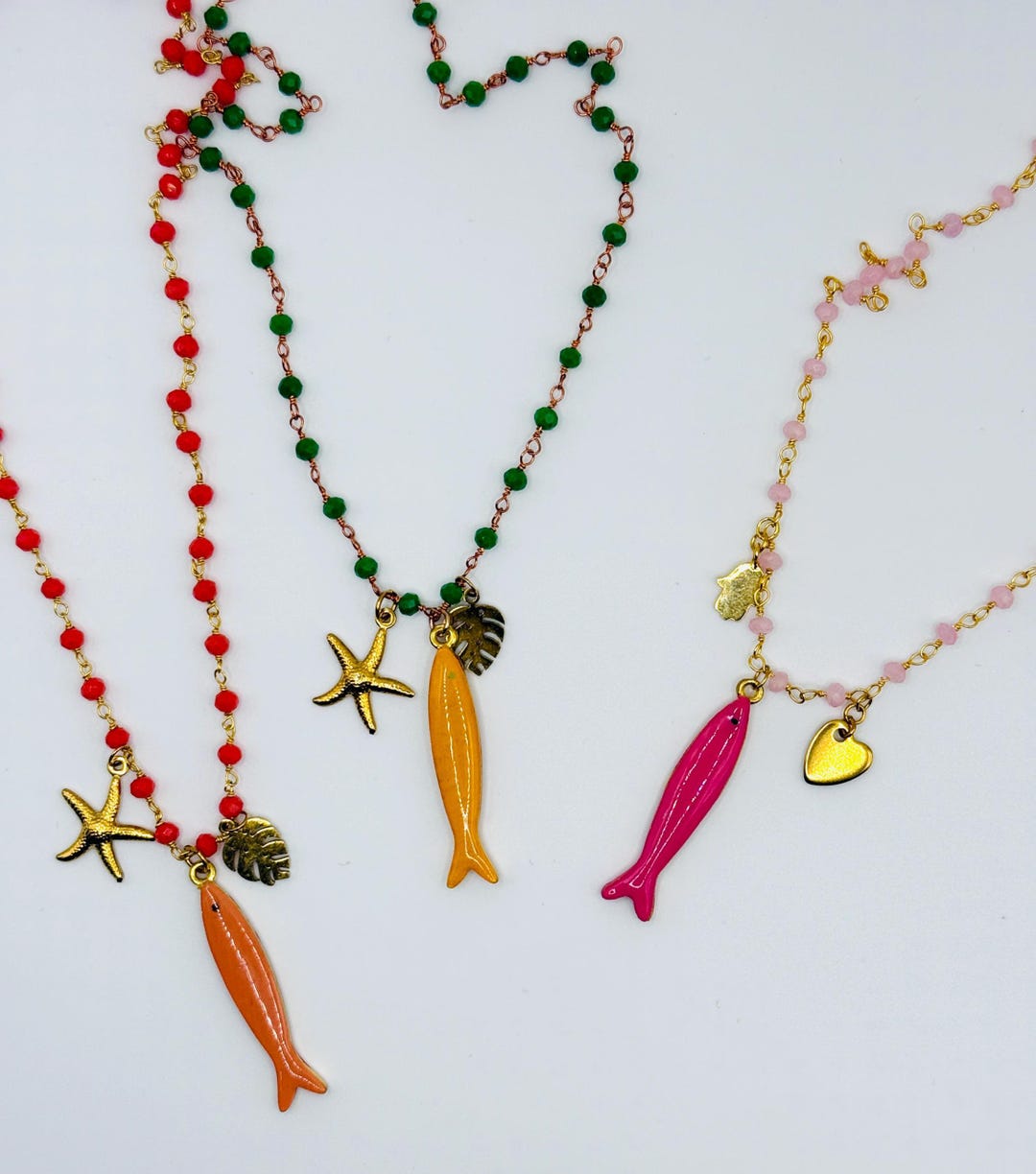 Sirena: Sardine Charm Necklace Colorful Ocean Jewelry for Whimsical ...
