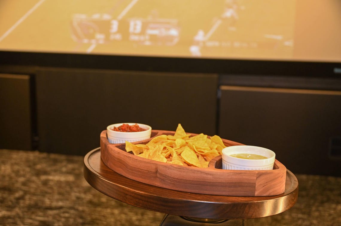 Handmade Walnut Football Wooden Serving Tray, Cutting Board, Super Bowl ...