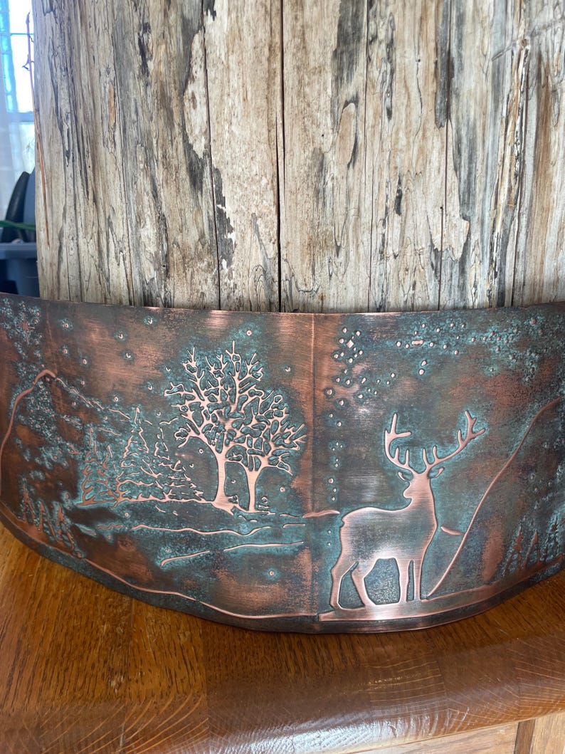 Blue Patina and Sealed Copper Log, Porch, or Jack Wraps. 6"x 36" - Etsy