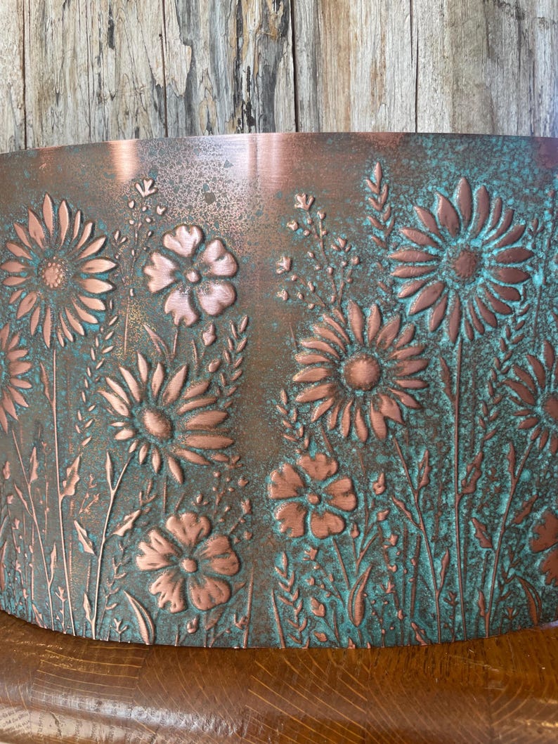 Blue Patina and Sealed Copper Log, Porch, or Jack Wraps. 6"x 36" - Etsy
