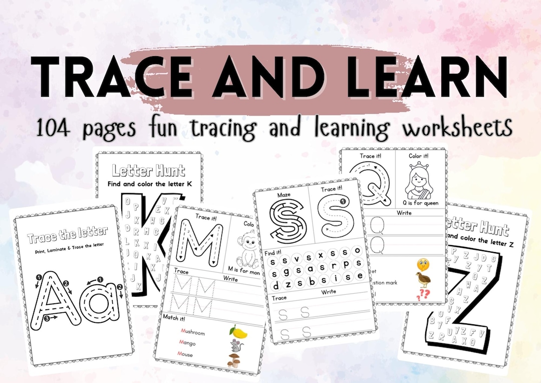 Trace and Learn Worksheets A Simple and Engaging Pages to Help Kids ...