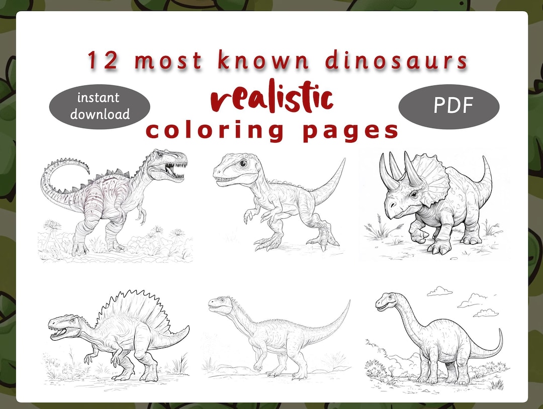 12 Dinosaurs Coloring Pages, Most Known Dinosaurs: T-rex, Velociraptor ...