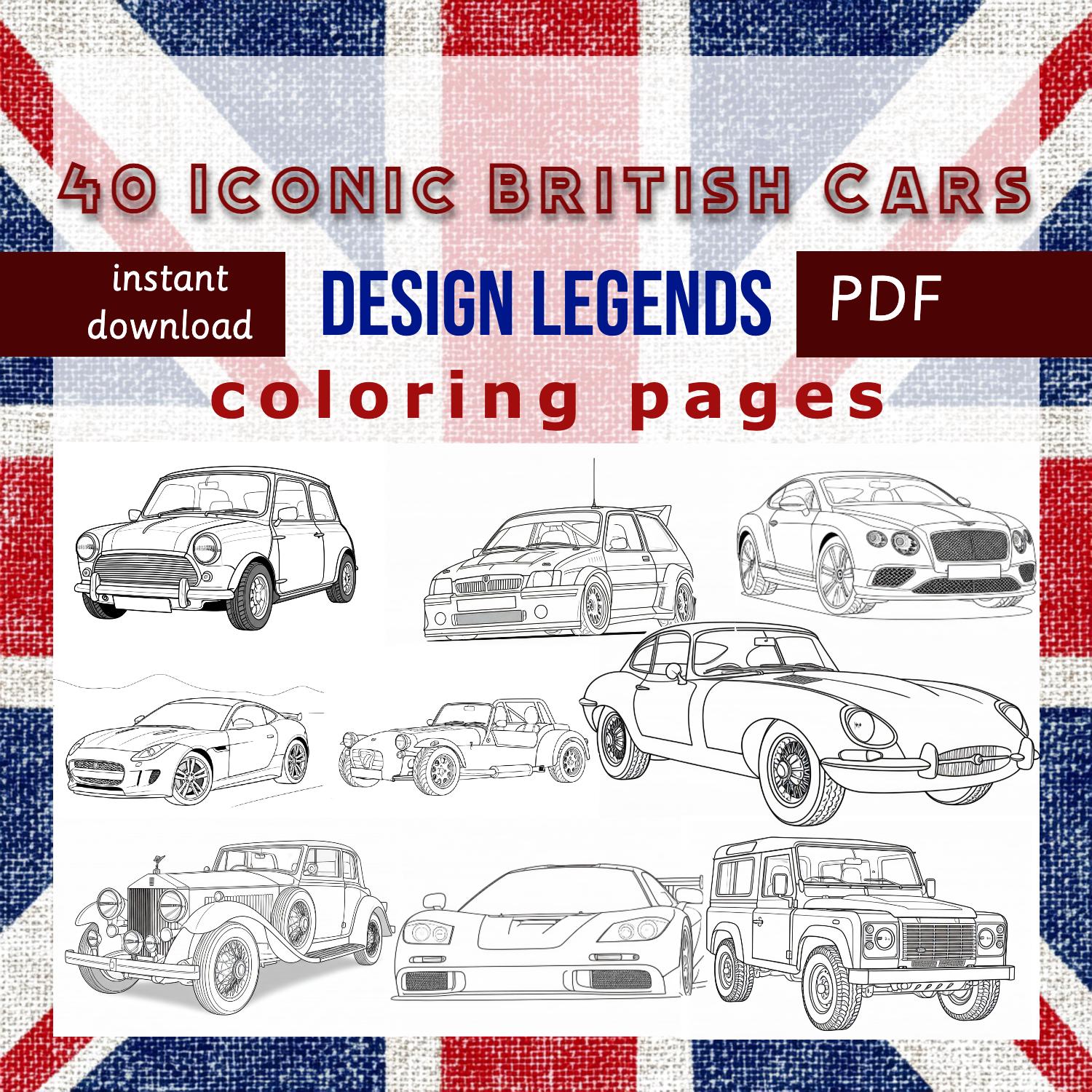 40 Iconic British Cars | Legendary Cars | Coloring Pages for Kids ...