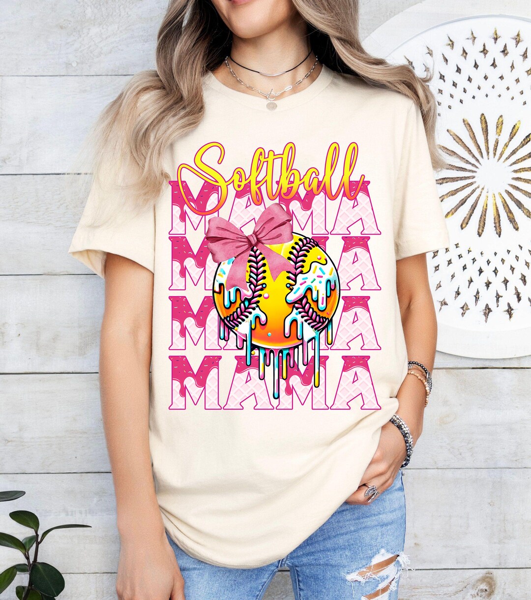 Softball Mama Drip Png, Softball Ice Cream Drip Png, Mama Softball Png ...