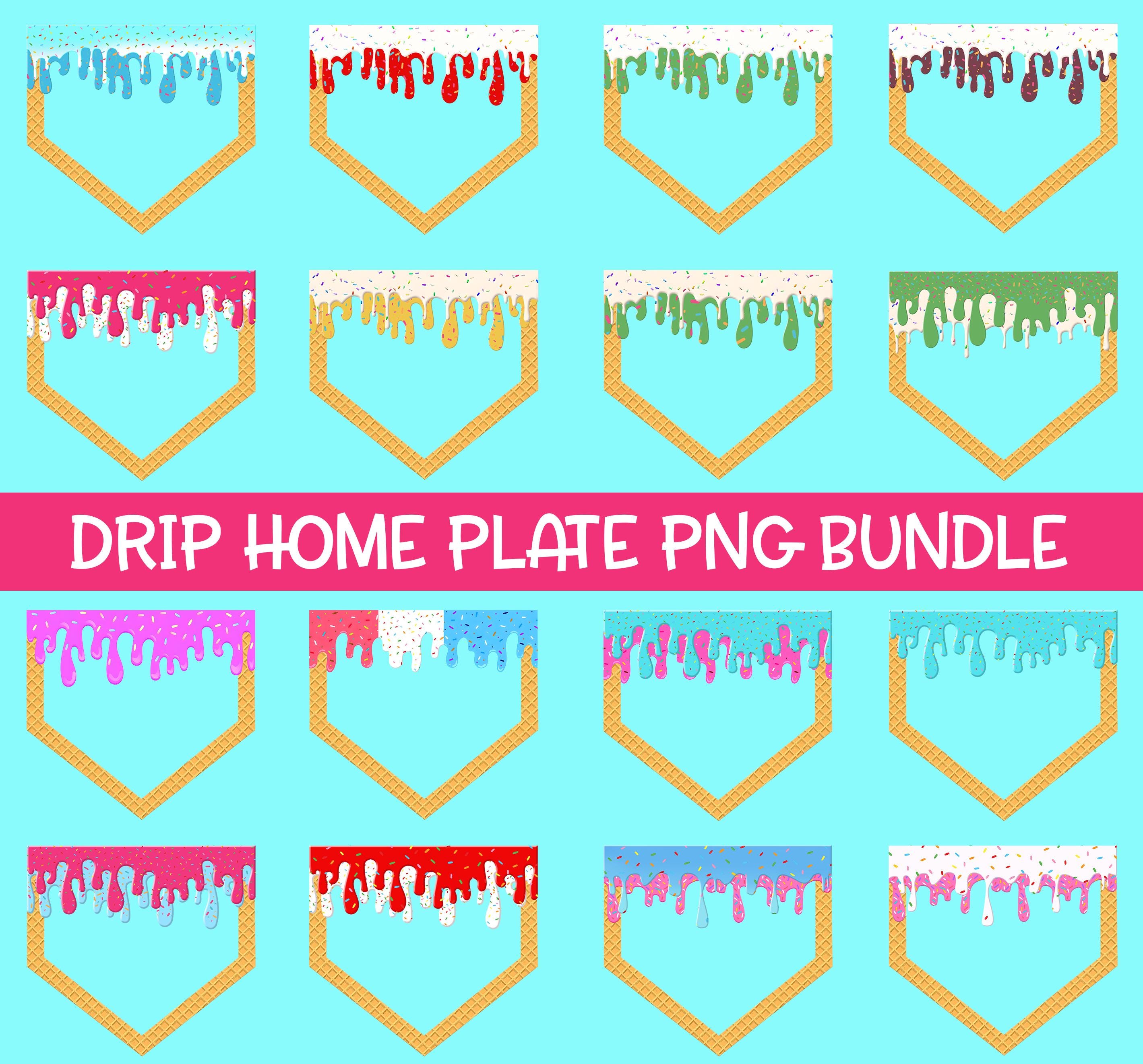 Waffle Home Plate Png Bundle, Drip Baseball Plate Png, Baseball Home ...