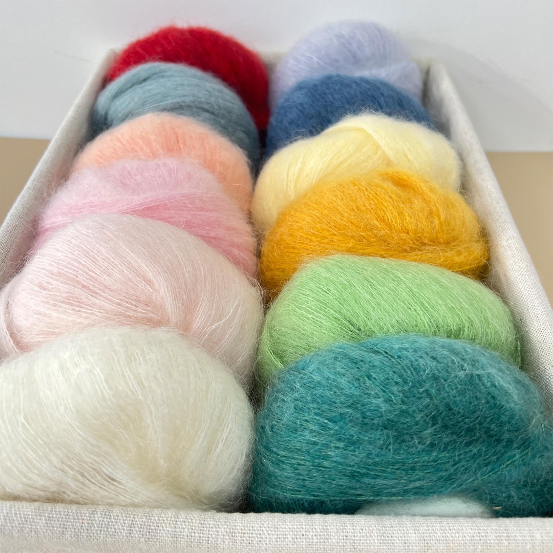 28 Colors Kid Mohair Silk Yarn, Lace Yarn, Garnstudio Drops Design ...