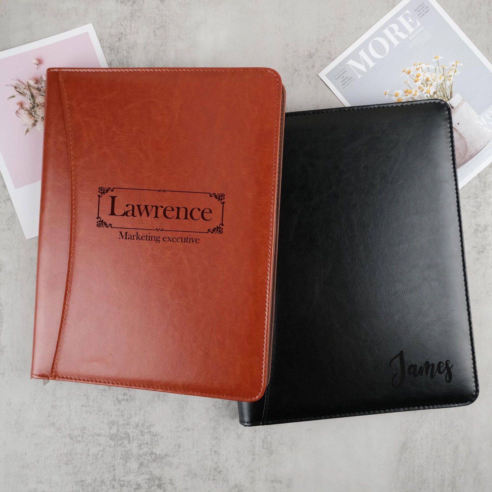 Personalized Leather Portfolio, A4 Leather Folder Letter, Custom ...