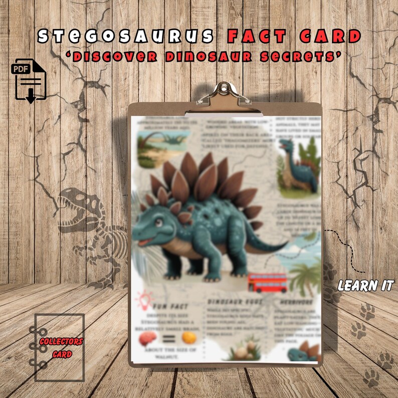 Stegosaurus Coloring & Activity Kit: 10-page Printable Dinosaur Fun ...