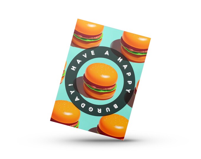Happy Birthday Card Burger Whopper - Etsy UK