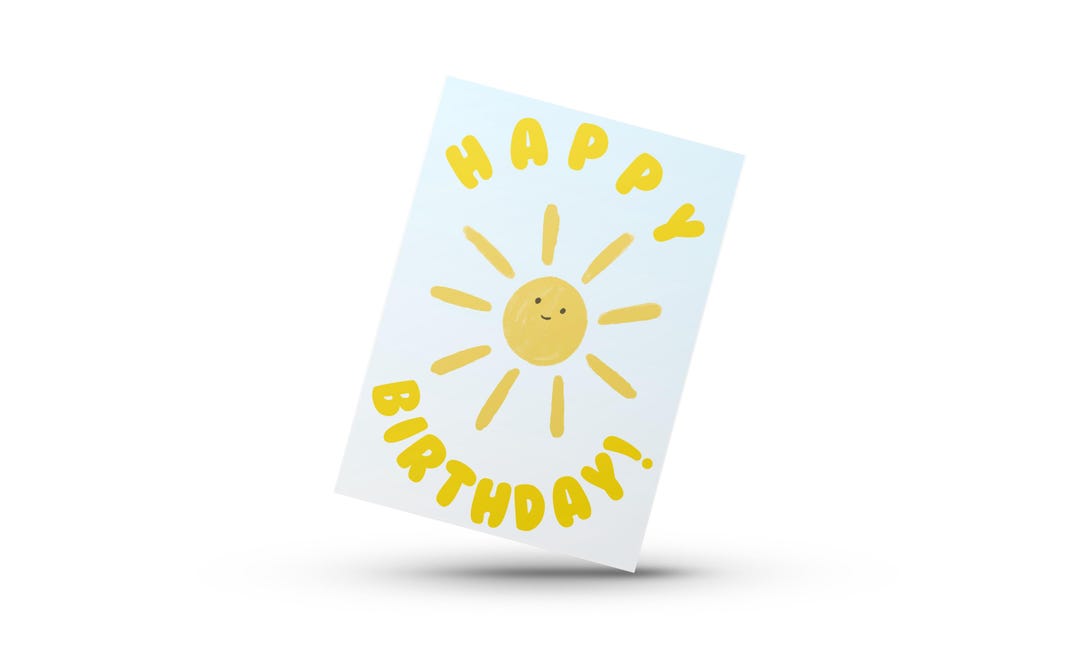 Happy Birthday Sunshine Digital Happy Sun Cards Cheerful Sunny Cards ...