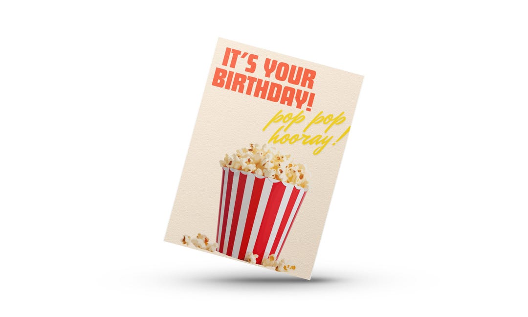 Popcorn-themed Birthday Cards Perfect Happy Birthday Cards for Fun and ...