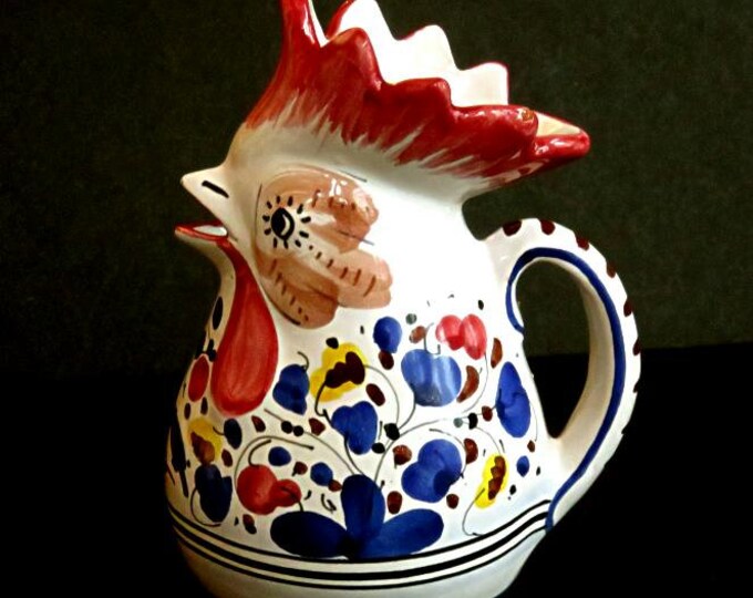 DERUTA ARABESCO ROOSTER Pitcher,small Ceramic Hand Painted Italy ...