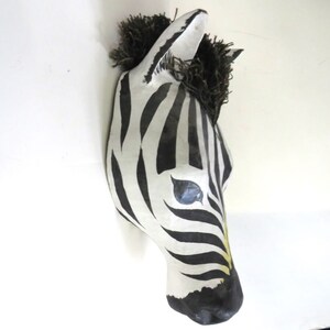 16 HUGE ZEBRA PAPER Mache Wall Mask Africa,handmade,hand Painted,ready ...