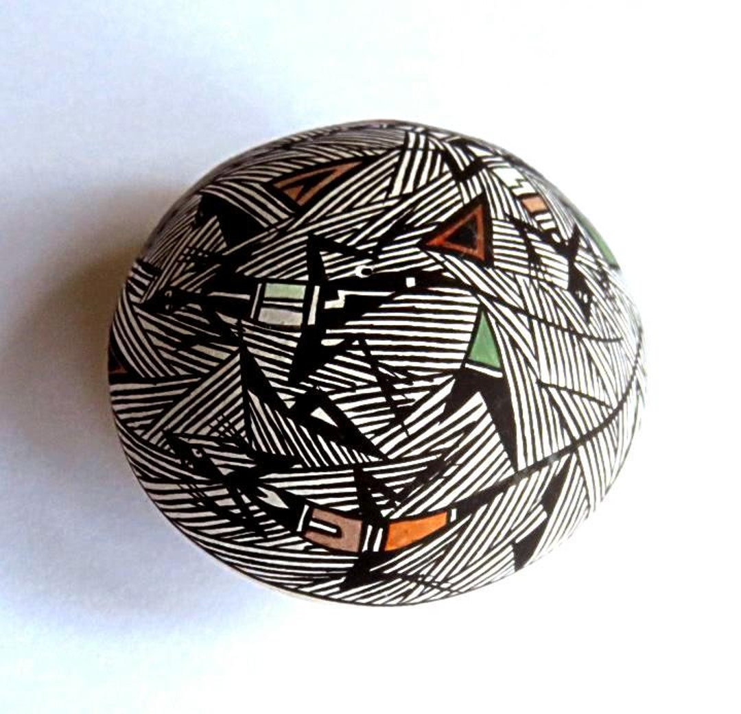 ACOMA SEED POT Judy Lewis,signed Vintage Handmade,hand Painted Native ...