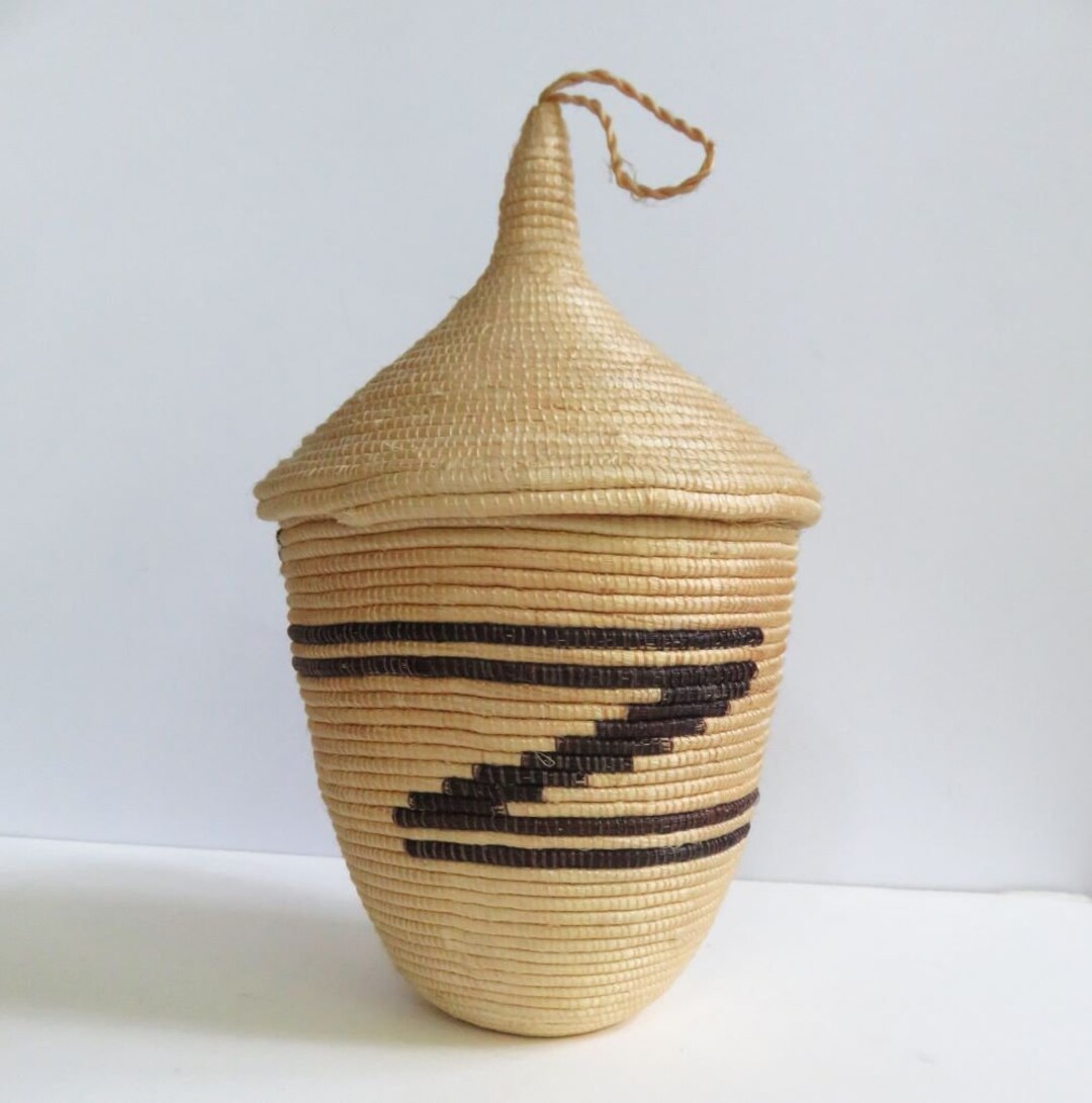 TUTSI BASKET With Lid,vintage Handmade Folk Art Woven Basket,rwanda ...
