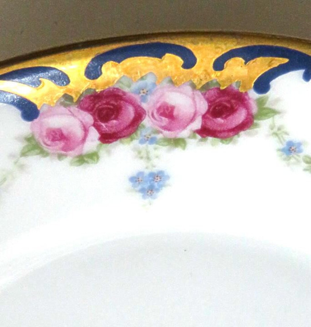ANTIQUE ROSENTHAL BAVARIA 8 Porcelain Gold Trim Salad,lunch Plate,pink ...