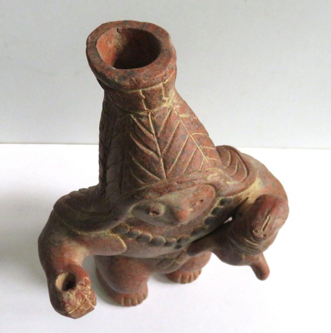 VINTAGE COPY of PRECOLUMBIAN Art,aztec,maya,mexico,10" Handmade Clay ...