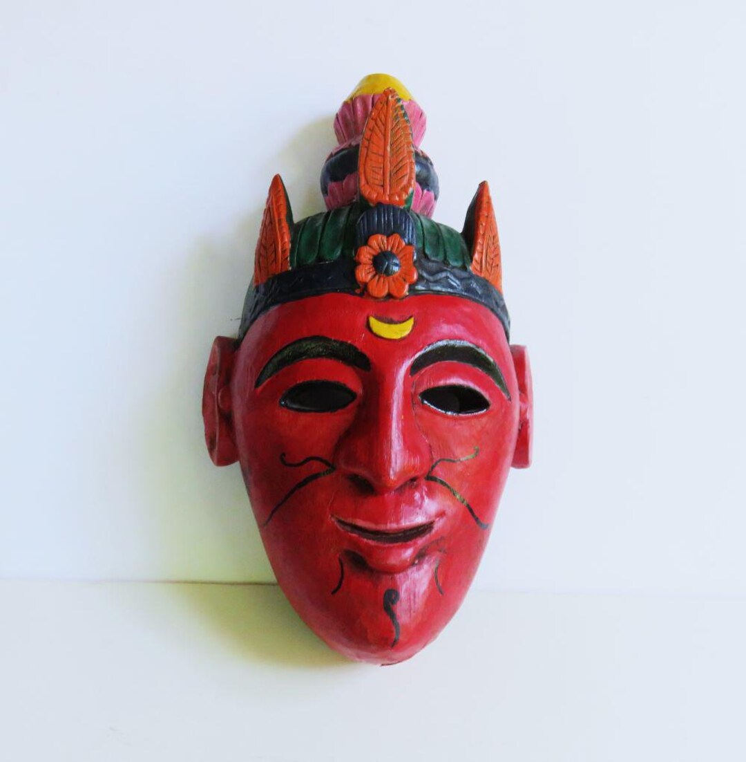 SPIRIT MASK,DEVIL Mask,12hi, Handmade Hand Painted Wood Sculpture,india ...
