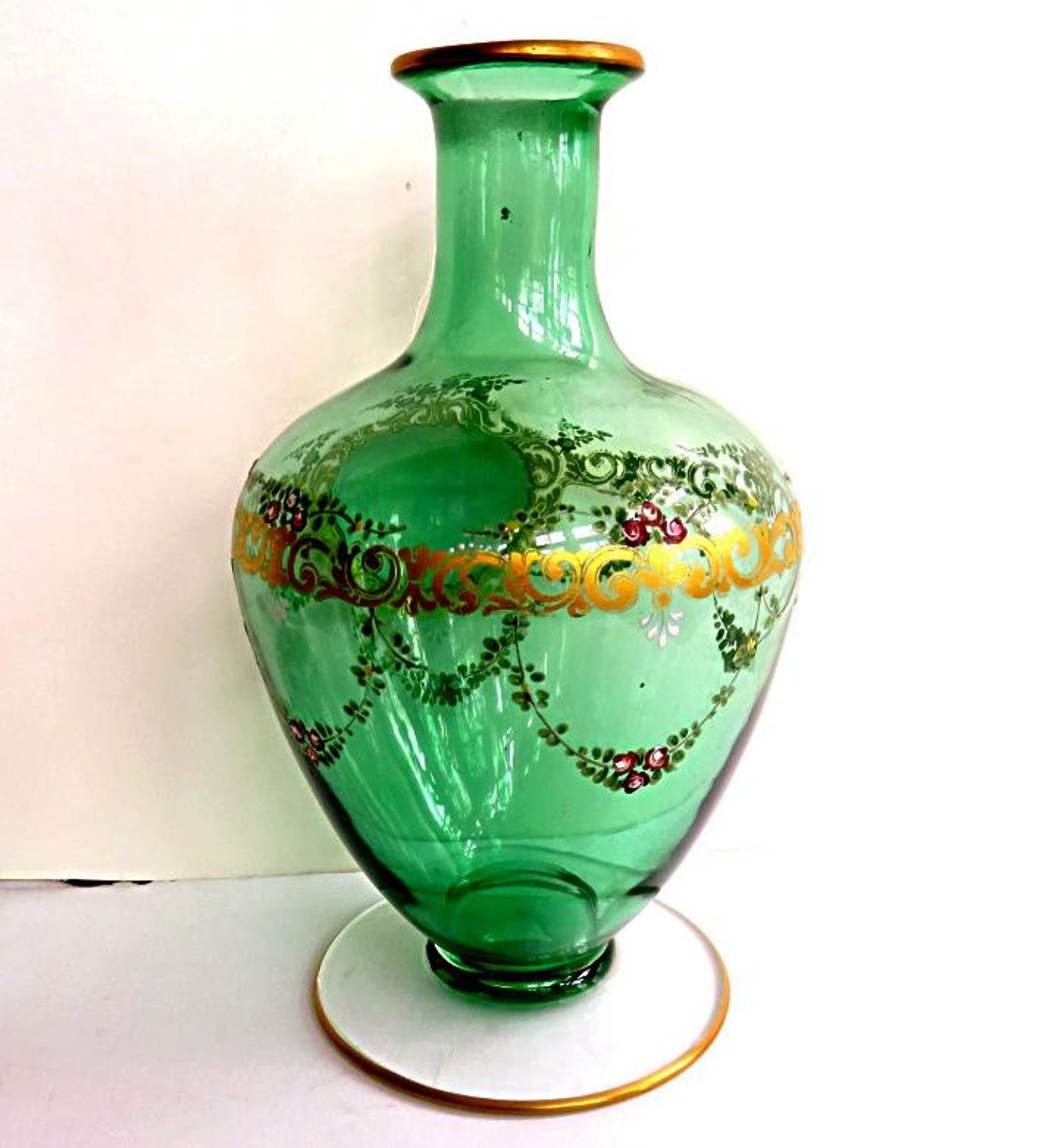 VENETIAN GLASS VASE9 vintage MuranoRenaissance hand | Etsy