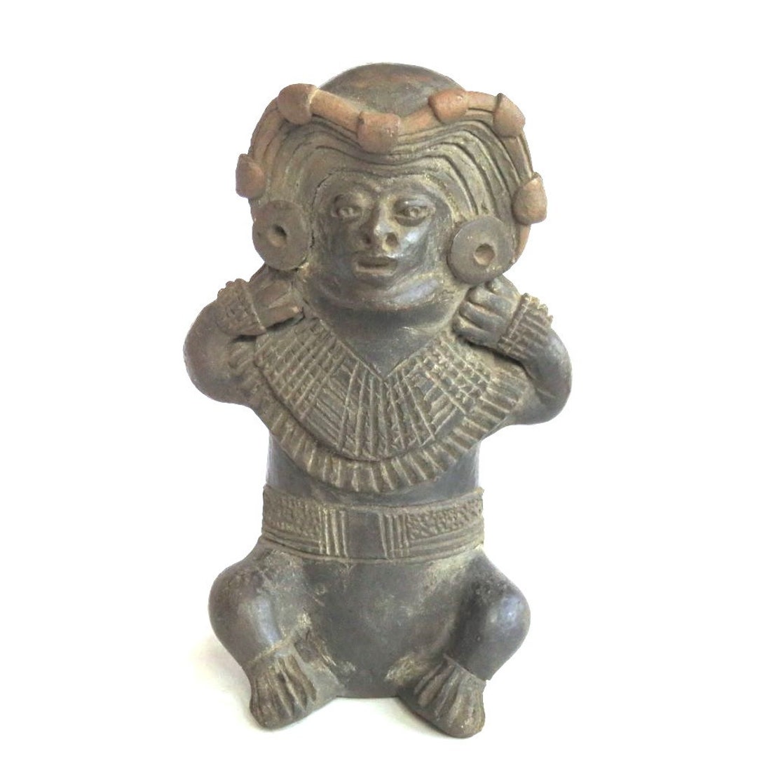 AZTEC MAYA Whistle,precolumbian Clay Copy of Ancient Warrior Sculpture ...