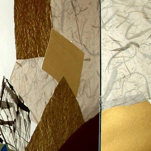 FOLDING Screen,collage,painting, 70" High X 52" Wide,one of a Kind ...