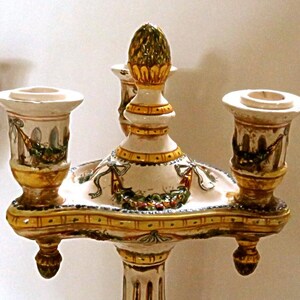 2 BIG 14 SICILY CERAMIC Candelabras,hand Painted Set,italy,baroque ...