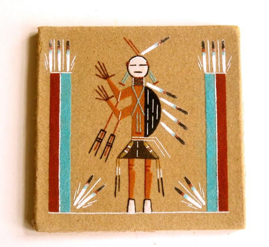 NAVAJO SANDPAINTING CAMEL Yei,god of Harvest,god of Plenty,humpback Yei ...