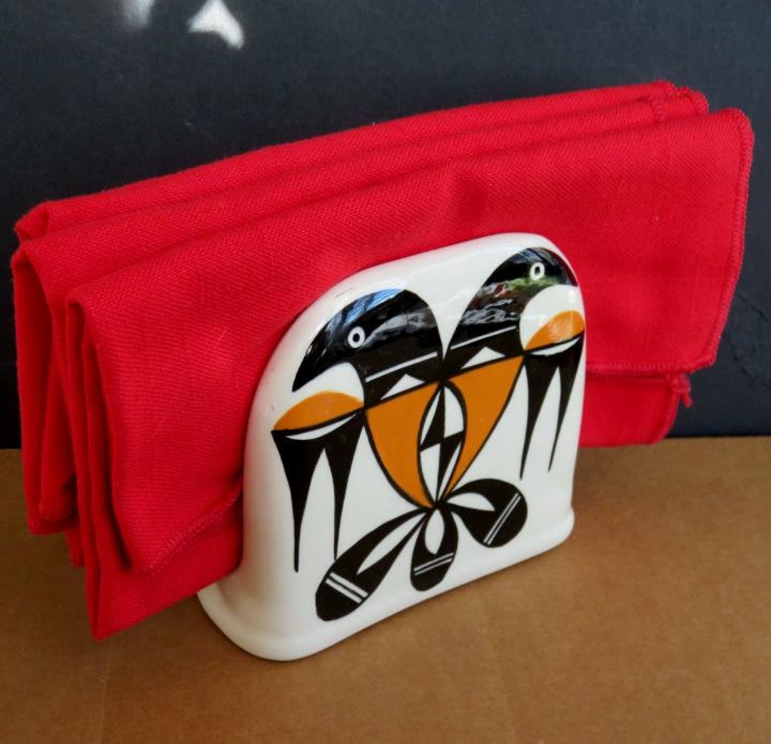 VINTAGE ACOMA CERAMIC Napkin Holder,letter Holder,signed K.torivio ...