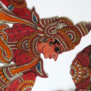 5 Big SHADOW PUPPETS India,vintage Andhra Pradesh Dance Puppets ...