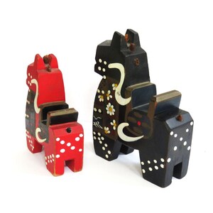 FOLK ART Horses,japan Yawata-uma,hachinohe,set of Good Luck Wood ...